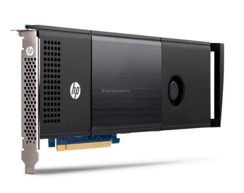 Устройство HP Z Turbo Drive Quad Pro позволяет установить четыре SSD M ...