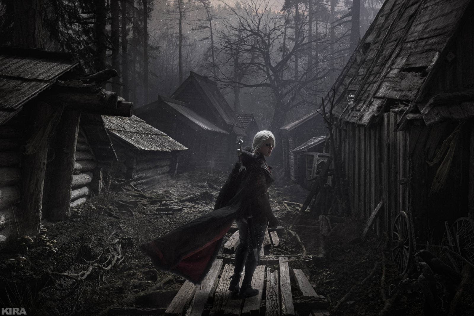 Battle with Leshy: Cosplayer embodies Ciri from "The Witcher 4" game