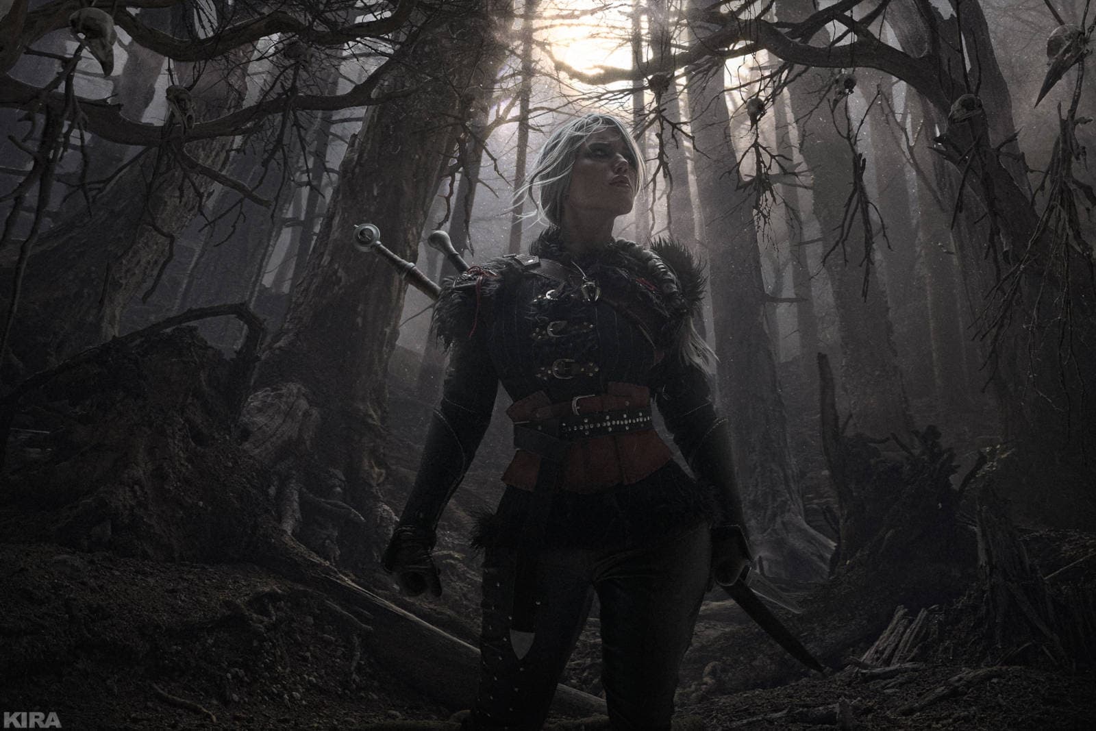 Battle with Leshy: Cosplayer embodies Ciri from "The Witcher 4" game