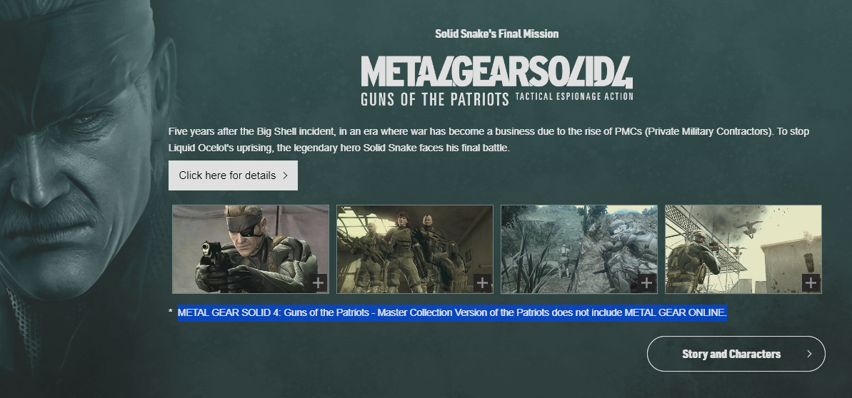 Metal Gear Online Won't Return with MGS4 - Multiplayer Will Remain Only ...
